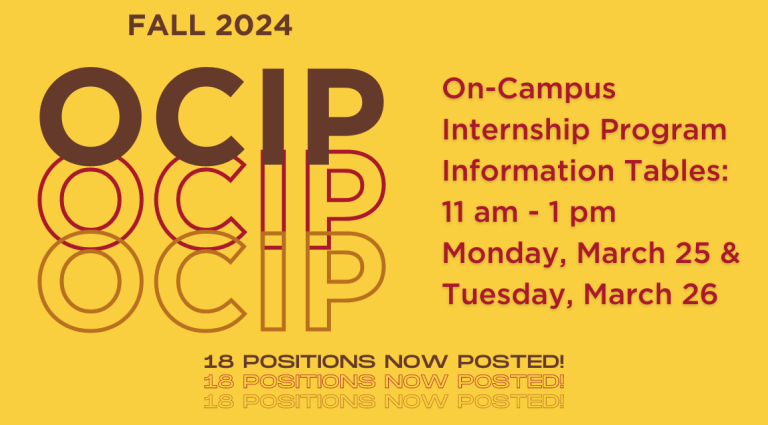 On-Campus Internship Program (OCIP) Information Table | St. Lawrence University
